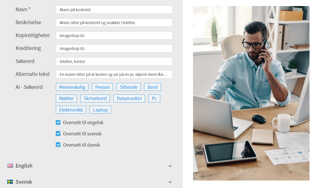En guide til metadata i Imageshop | Imageshop bildebank